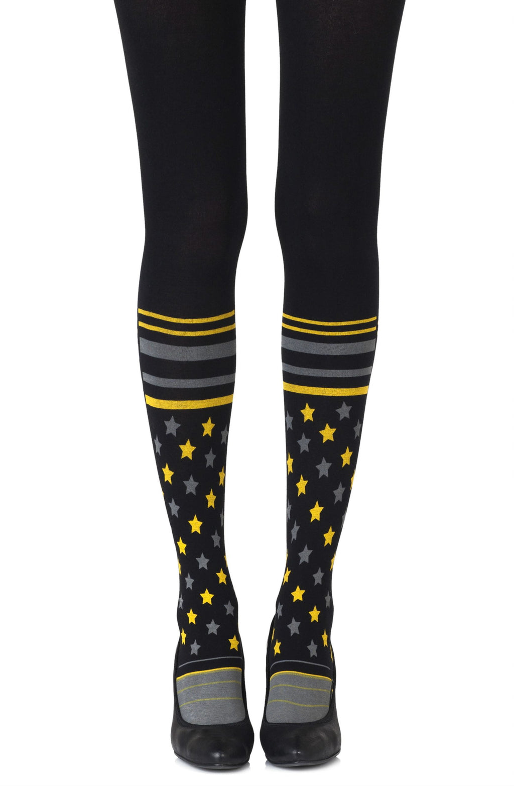 Zohara Sock It To Me Black Print Tights Wonderland Lingerie