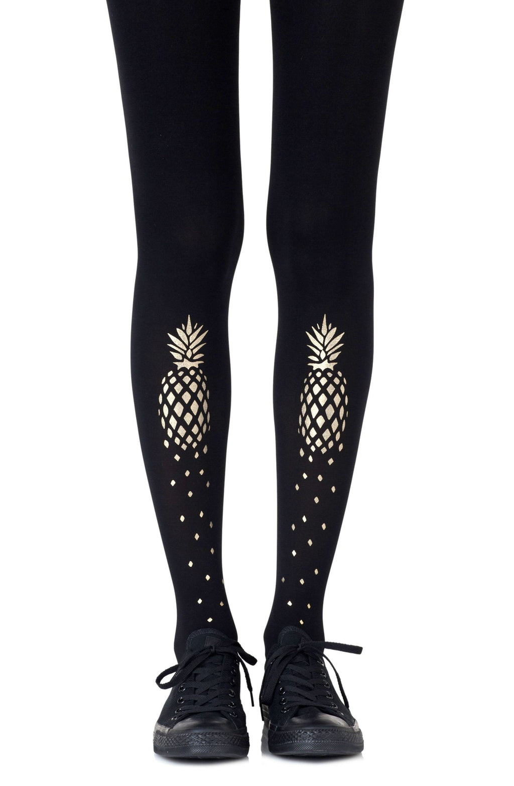 Zohara "If You Like Piña Coladas" Gold Print Tights – Wonderland Lingerie